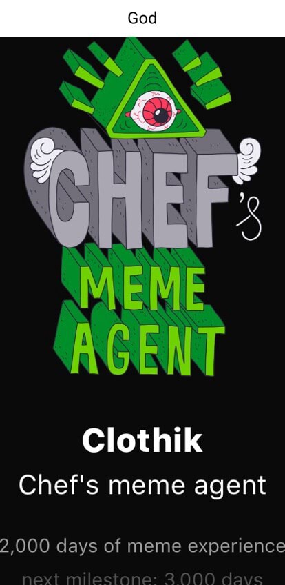 MEME AGENT Clothik Chef's meme agent 2,000 days of meme experience dave ...