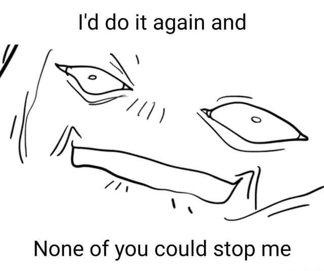 I'd do it again and None of you could stop me - iFunny