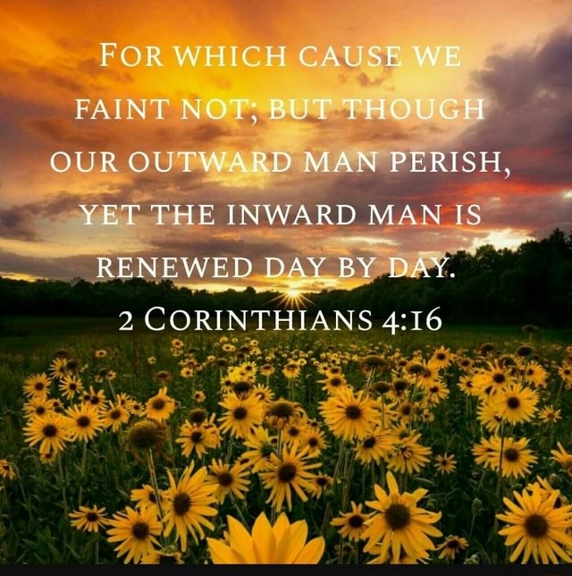 FOR WHICH CAUSE WE FAINT NOT, BUT-FH OUR OUTV ARD MAN PERISH, YET THE ...