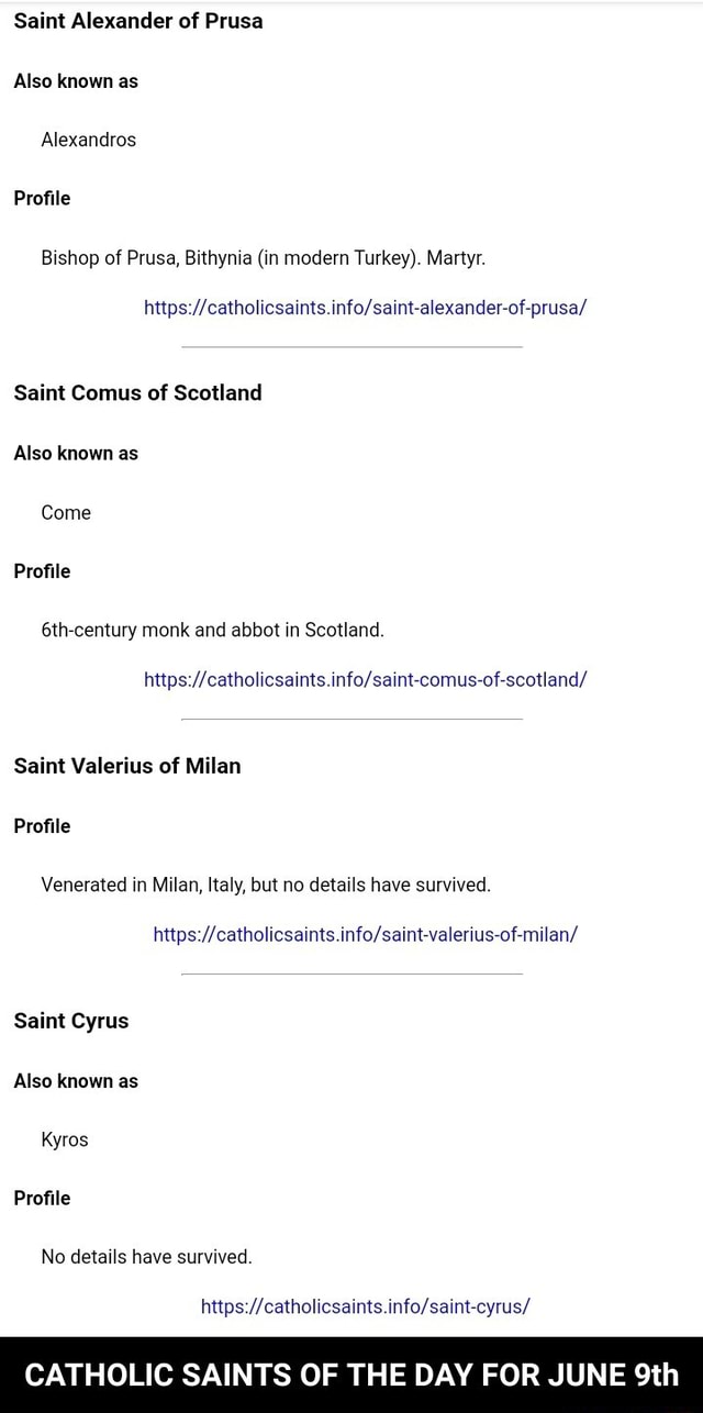 Saint Alexander of Prusa Also known as Alexandros Profile Bishop of ...