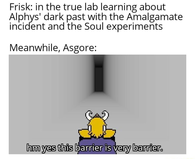 Frisk: in the true lab learning about Alp phys' dark past with the ...