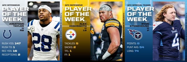 AFC OFFENSIVE OF THE veer PLAYER PLAVER OF THE WEEK OF THE WEEK TAYLOR ...