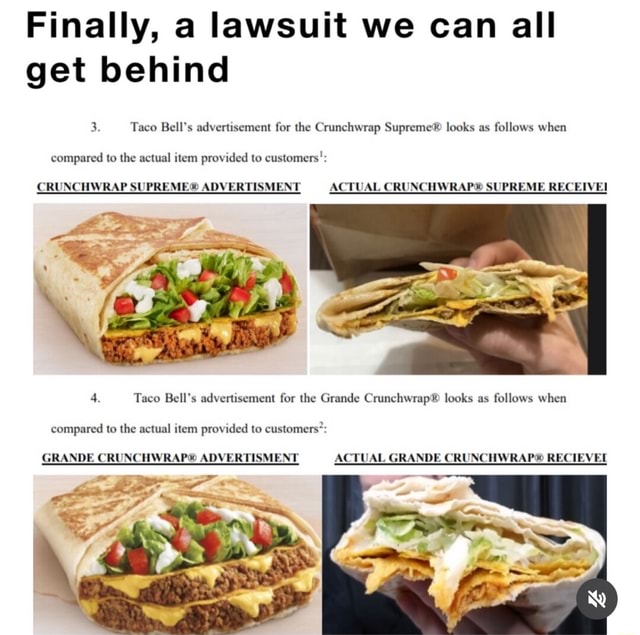 Finally, a lawsuit we can all get behind Taco Bell's advertisement for ...