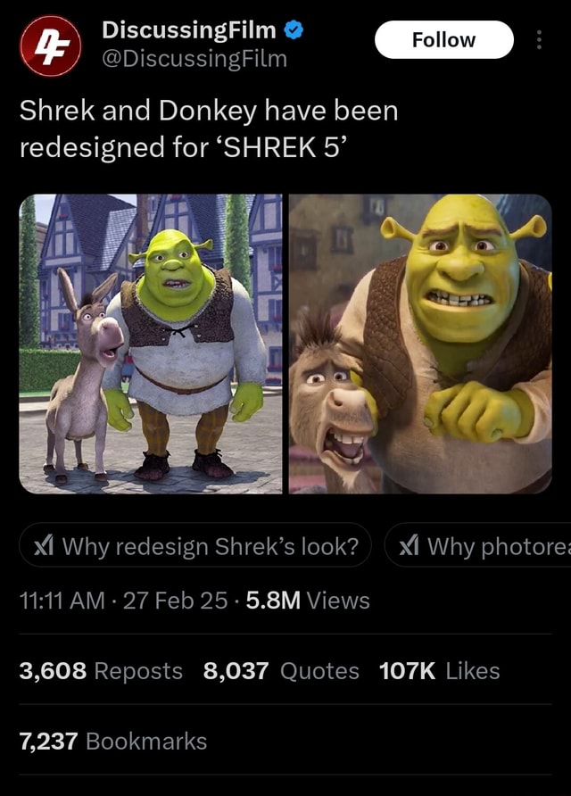 DiscussingFilm @ @DiscussingFilm (Follow Shrek and Donkey have been ...