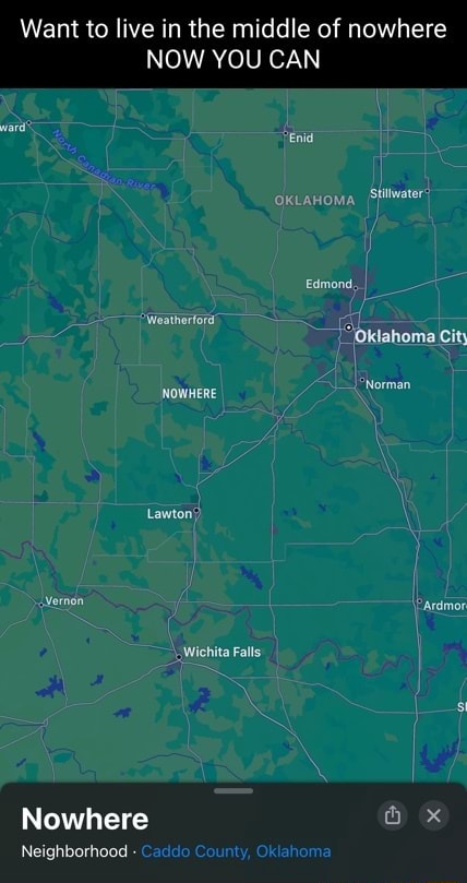 Want to live in the middle of nowhere NOW YOU CAN Enid Stillwater ...