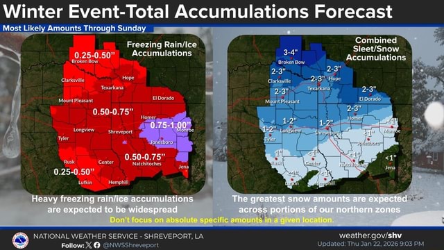 Winter Event-Total Accumulations Forecast Most Likely Amounts Through ...