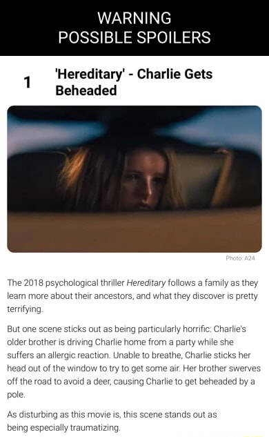 WARNING POSSIBLE SPOILERS 1 'Hereditary' - Charlie Gets Beheaded The ...