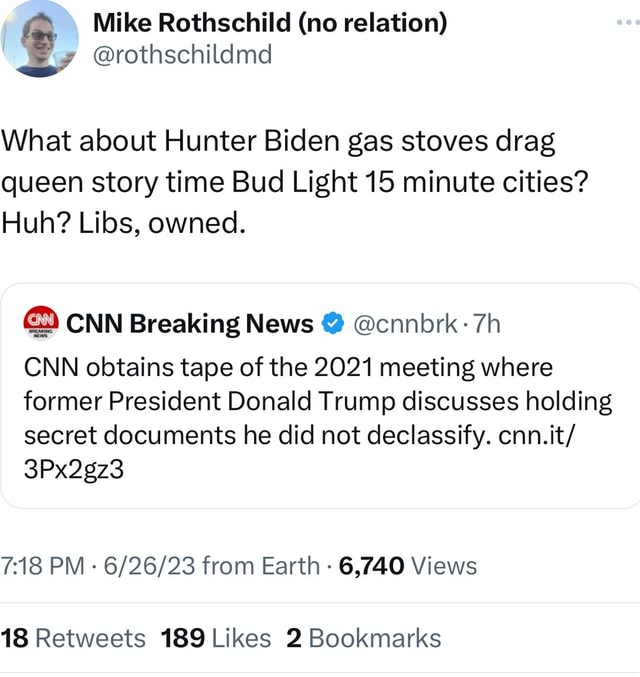 Mike Rothschild (no relation) Wy @rothschildmd What about Hunter Biden ...