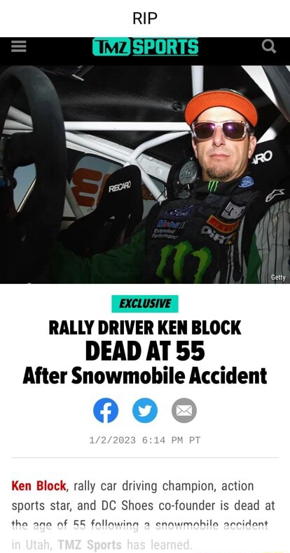 RIP EXCLUSIVE RALLY DRIVER KEN BLOCK DEAD AT 55 After Snowmobile ...