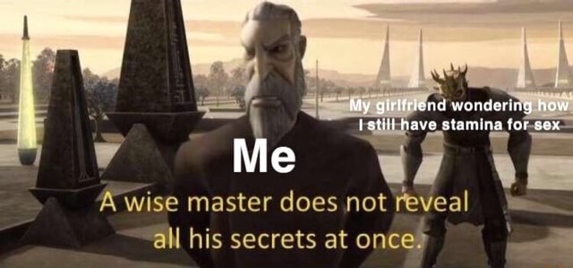 À wise master does not reveal all his secrets at once? - iFunny