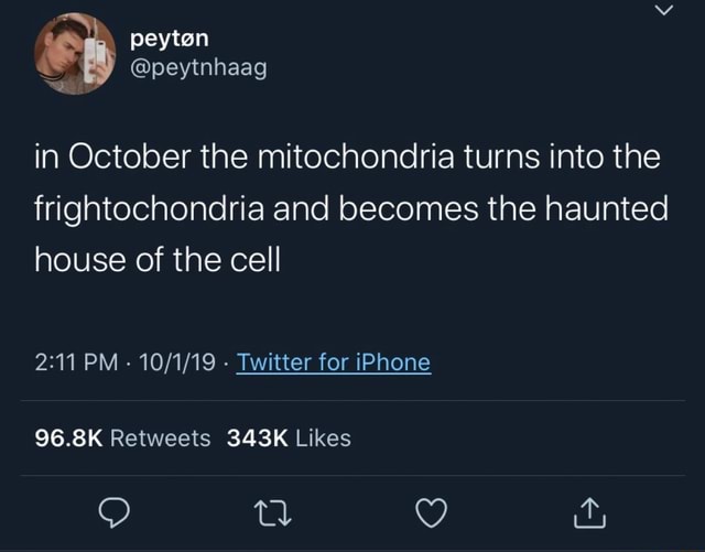 In October the mitochondria turns into the frightochondria and becomes ...