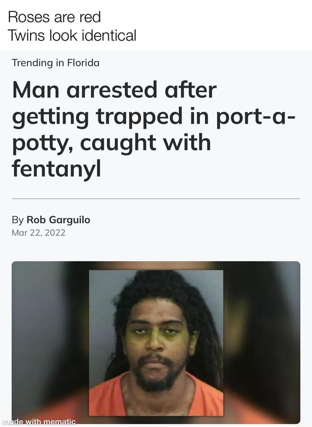Roses are red Twins look identical Trending in Florida Man arrested ...
