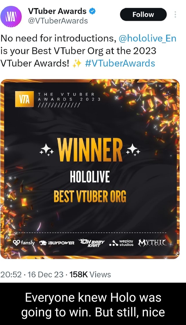 VTuber Awards @ @VTuberAwards Follow No need for introductions ...