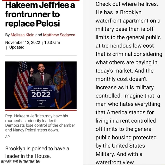 Hakeem Jeffries a frontrunner to replace Pelosi By Melissa Klein and ...