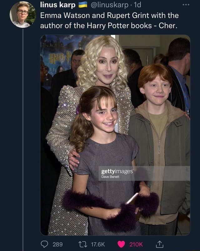 Linus karp @linuskarp - ia Emma Watson and Rupert Grint with the author ...