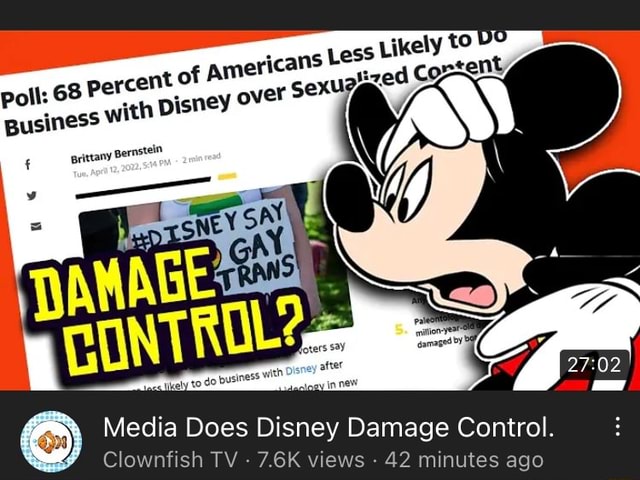 Per cent Poll: 68 Business prittany Bernstein Media Does Disney Damage ...