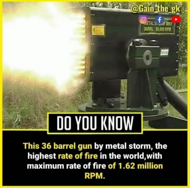 00 YOU KNOW This 36 barrel gun by metal storm, the highest rate of fire ...