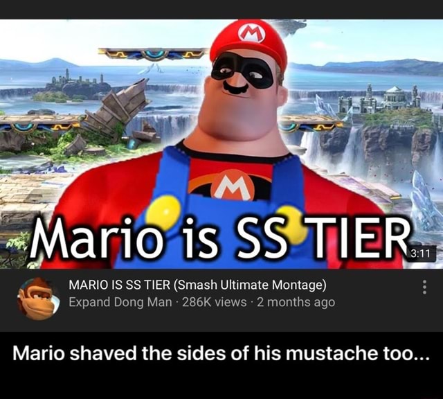 Mario shaved the sides of his mustache too... - iFunny