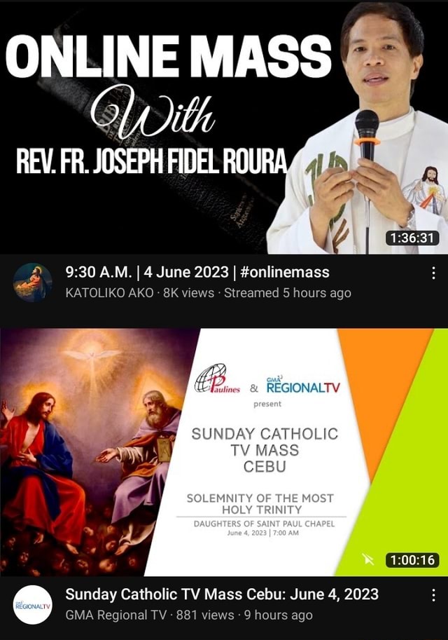 ONLINE MASS REV. FR. JOSEPH FIDEL ROU A.M. I 4 June 2023 I #onlinemass ...