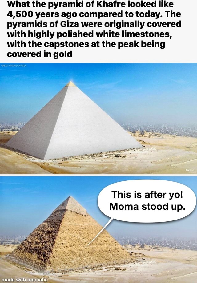 What the pyramid of Khafre looked like 4,500 years ago compared to ...