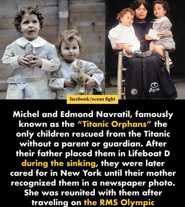 Michel and Edmond Navratil, famously known as the "Titanic Orphans" the ...