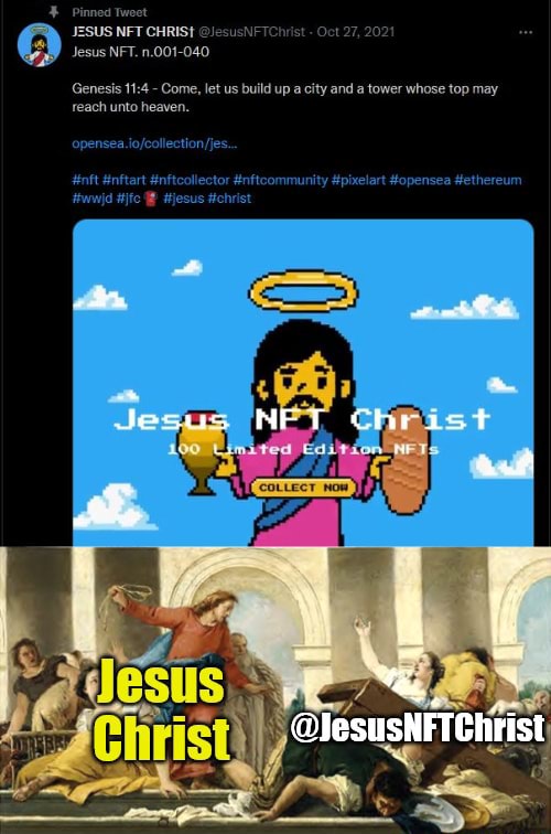 Pinned Twoet JESUS NFT CHRIS} @lesusiVFTC Jesus NFT. n.001-040 Genesis ...