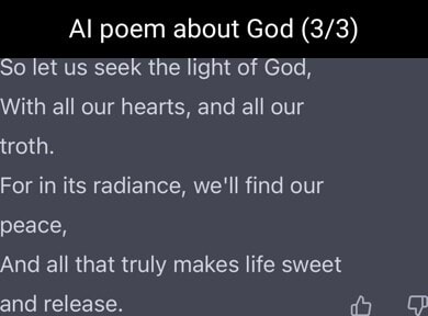 Al poem about God So let us seek the light of God, With all our hearts ...