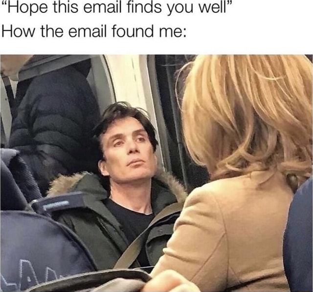 "Hope this email finds you wel How the email found me: - iFunny
