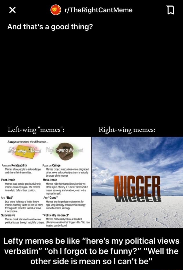 TheRightCantMeme And that's a good thing? Left-wing "memes': Right-wing ...