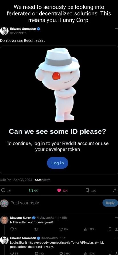 We need to seriously be looking into federated or decentralized ...