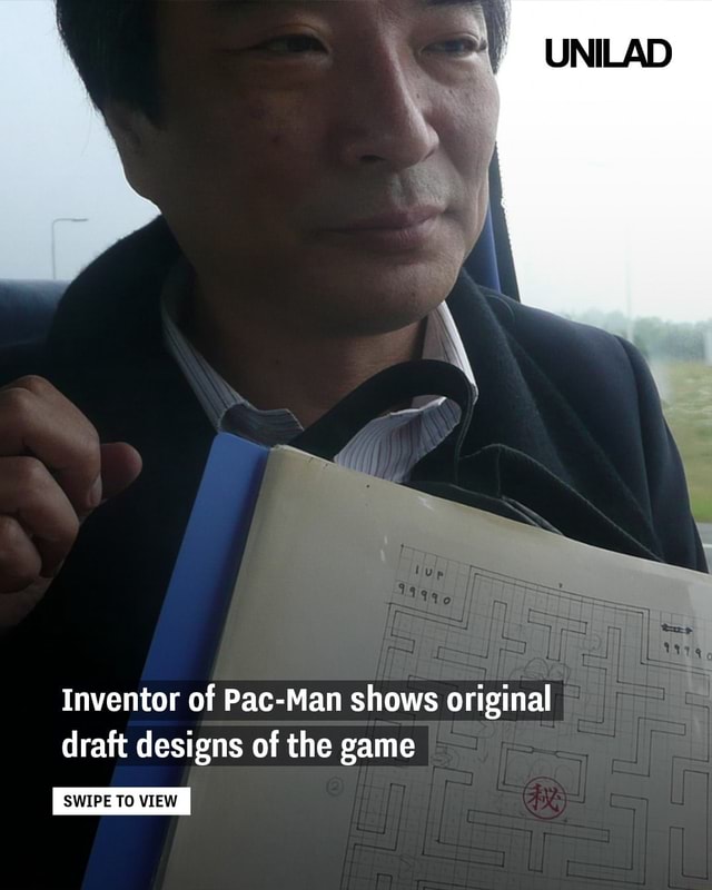 Inventor of Pac-Man shows original draft designs of the game SWIPE TO ...