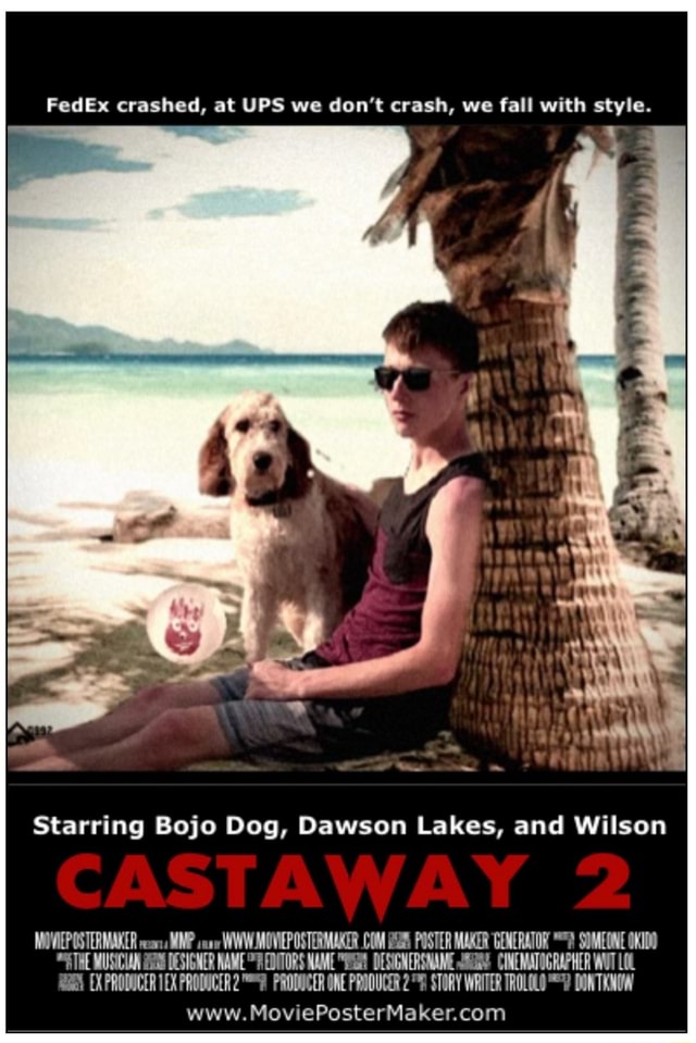 FedEx crashed, at UPS we don't crash, we fall with style. Starring Bojo ...