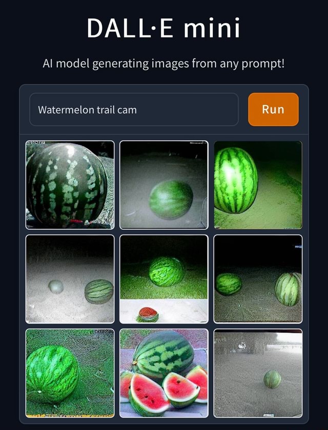 Mini Al model generating images from any prompt! Watermelon trail cam ...