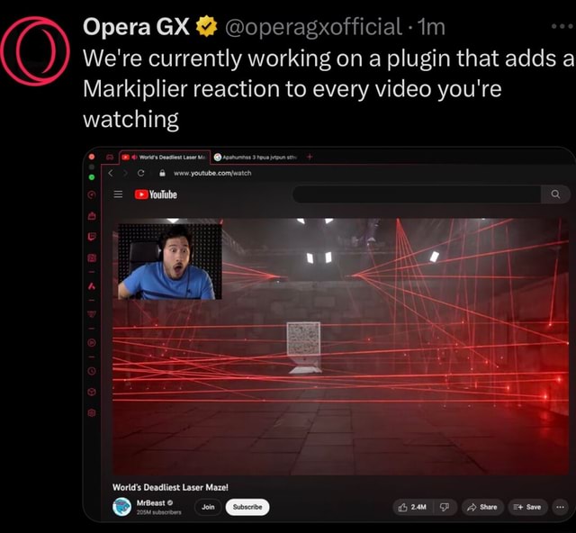 Opera GX @operagxofficial im .youtube Deadliest We're currently working ...