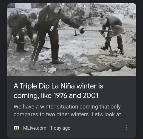 A Triple Dip La Nina winter is coming, like 1976 and 2001 We have a ...