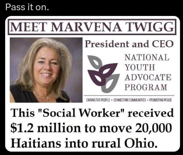 Pass it on. MEET MARVENA TWIGG President and CEO NATIONAL YOUTH ...