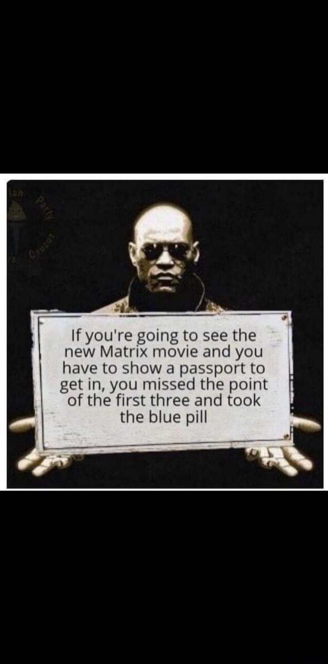 SS If you're going to see the new Matrix movie and you have to show a ...