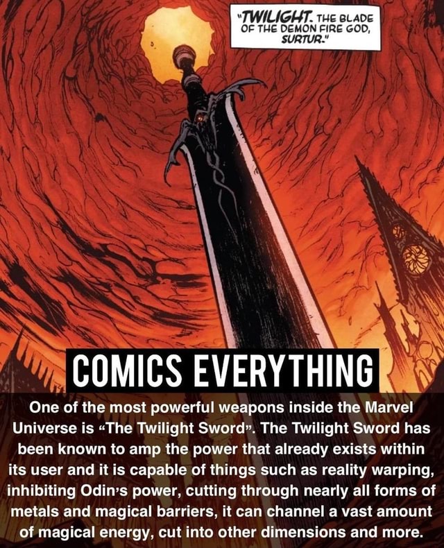 "TWILIGHT. tHe Lave OF THE DEMON FIRE GOD, SURTUR." Wi COMICS ...