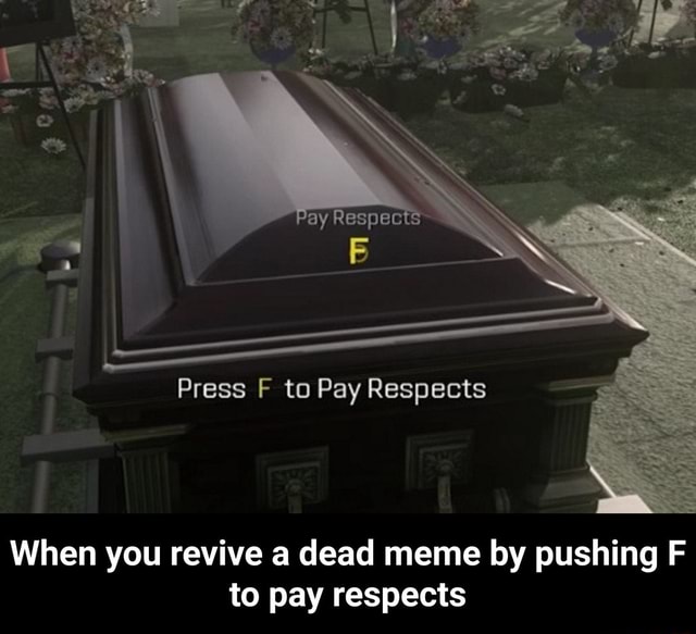 When you revive a dead meme by pushing F to pay respects - When you ...