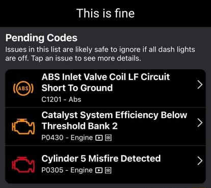 This is fine Pending Codes Issues in this list are likely safe to ...