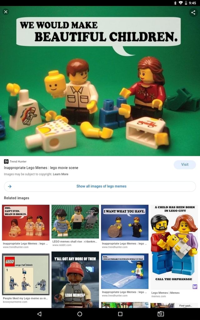 WE WOULD MAKE BEAUTIFUL CHILDREN. Trend Hunter Inappropriate Lego Memes ...