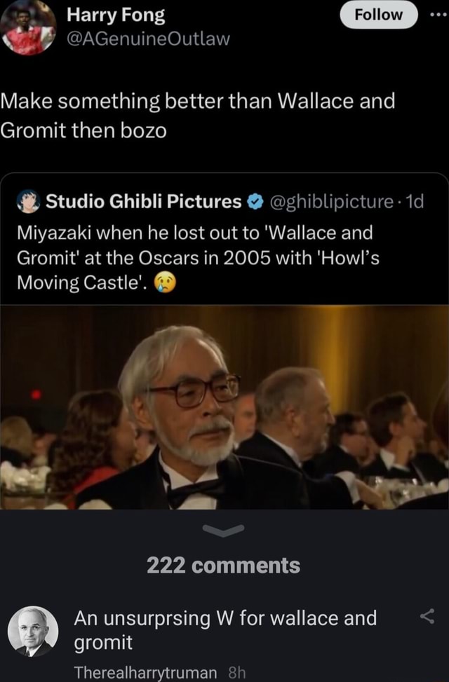 Harry Fong @AGenuineOutlaw Follow Make something better than Wallace ...