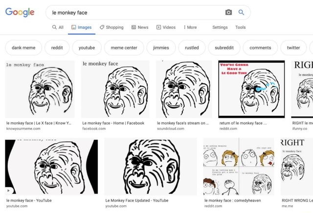 Go gle le monkey face a a QA Elimages