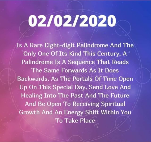 02/02/2020 Is A Rare Eight-digit Palindrome And The Only One Of Its ...