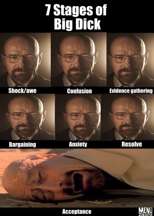 7 Stages of Big Dick Contusion Evidence gathering } BN' Bargaining ...