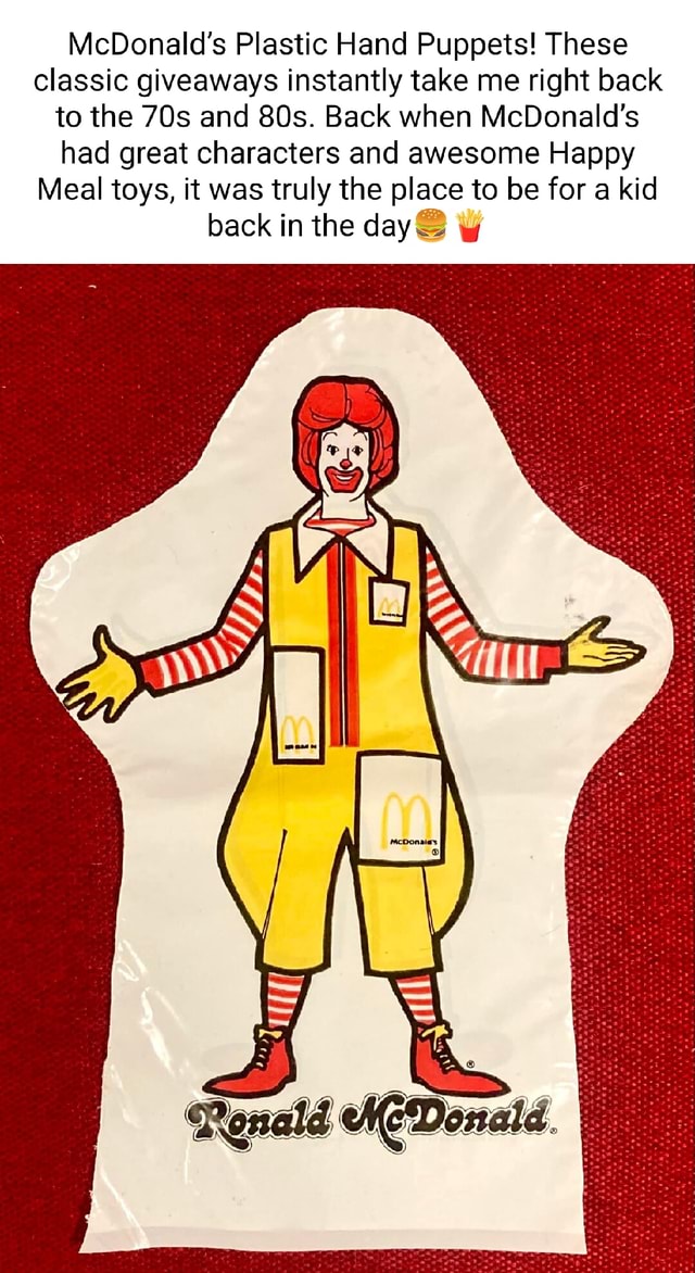 McDonald's Plastic Hand Puppets! These classic giveaways instantly take ...
