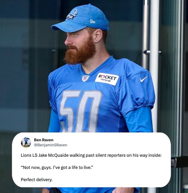 Ben Raven Be rSRaven Lions LS Jake McQuaide walking past silent ...