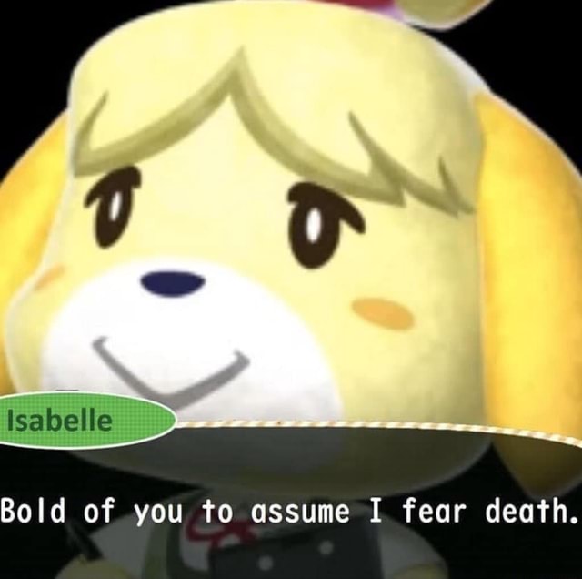 Isabelle Bold of.you to assume I fear death. - iFunny