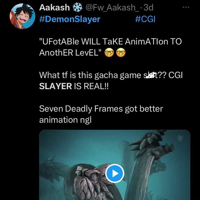 Aakash @Fw_Aakash_- #DemonSlayer #CGI "UFotABle WILL TaKE AnimATlon TO ...
