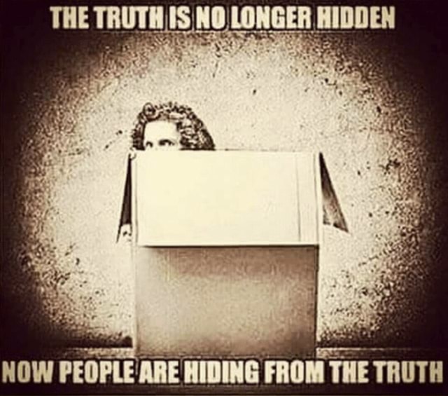THE TRUTHS NO .LONGER HIDDEN NOW PEOPLE ARE HIDING FROM THE TRUTH - iFunny